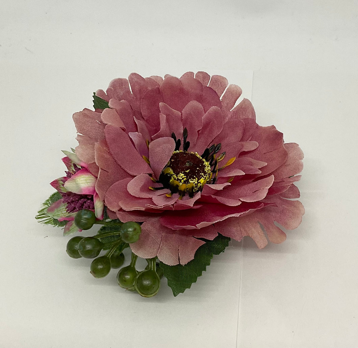 Oriental Poppy Pink Hair Flower Vintage Dress