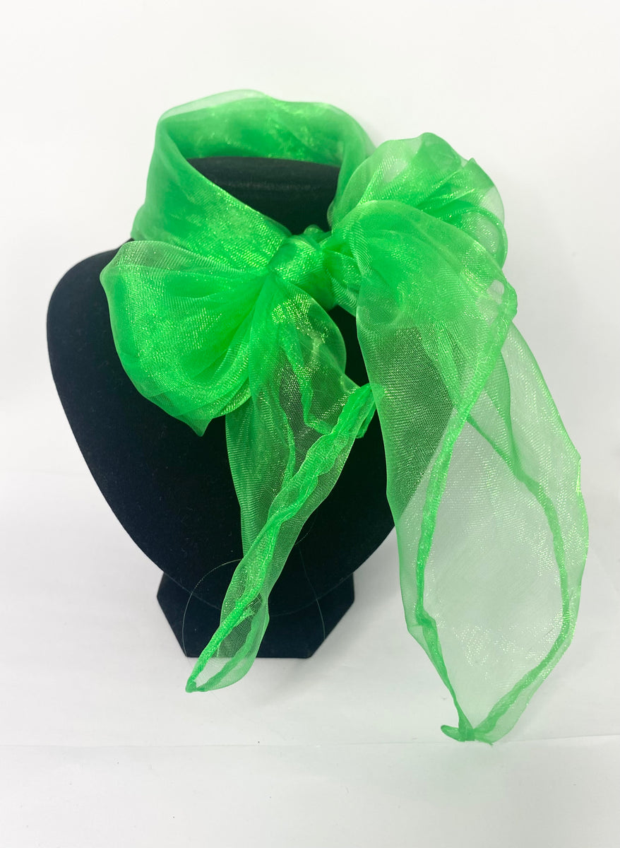 Pin Up 1950s vintage style nylon Head/Neck Scarf Green Vintage Dress