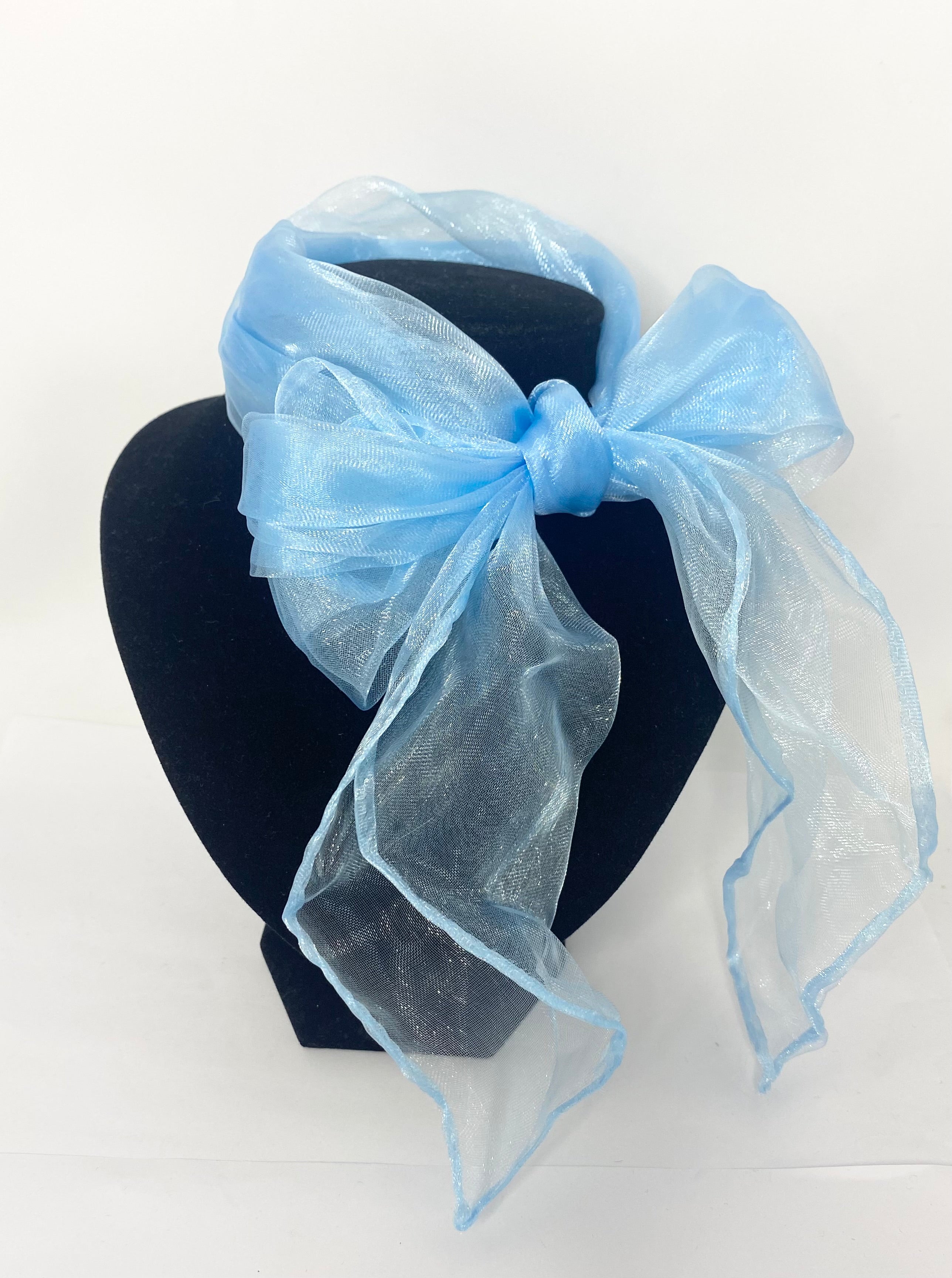 Pin Up 1950s vintage style nylon Head/Neck Scarf Light Blue Vintage Dress