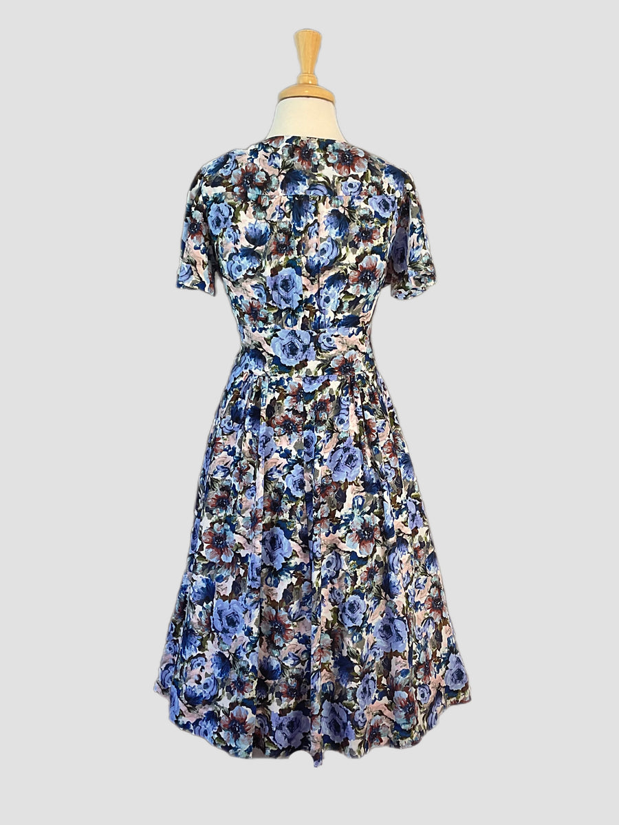 Lucy Misty Blue Vintage Dress