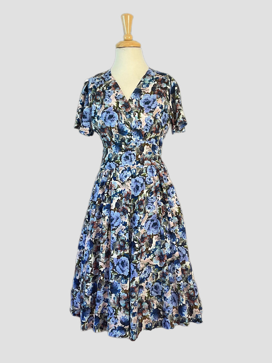 Lucy Misty Blue Vintage Dress